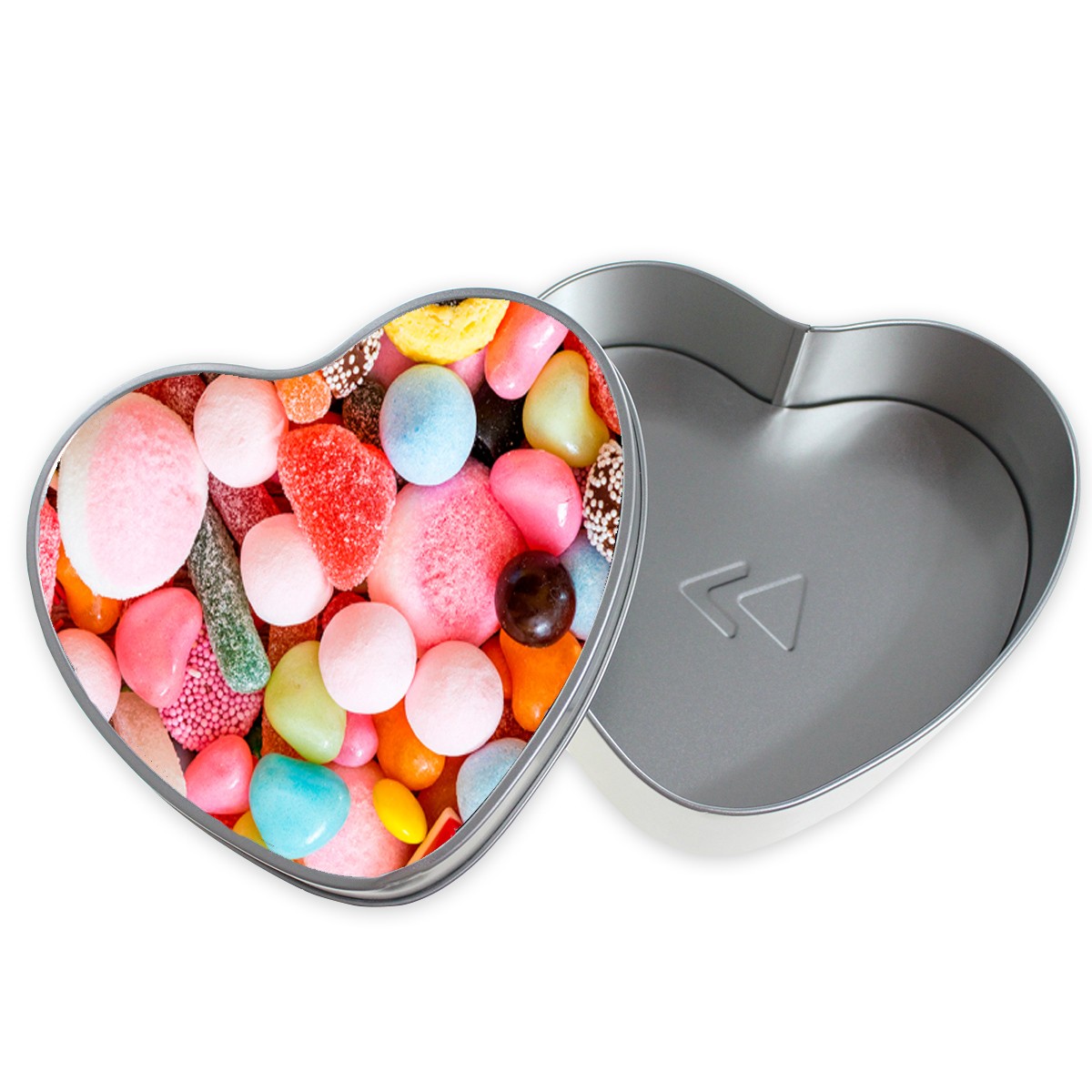 Boite métal forme coeur personnalisée avec photo. Cadeau personnalisé